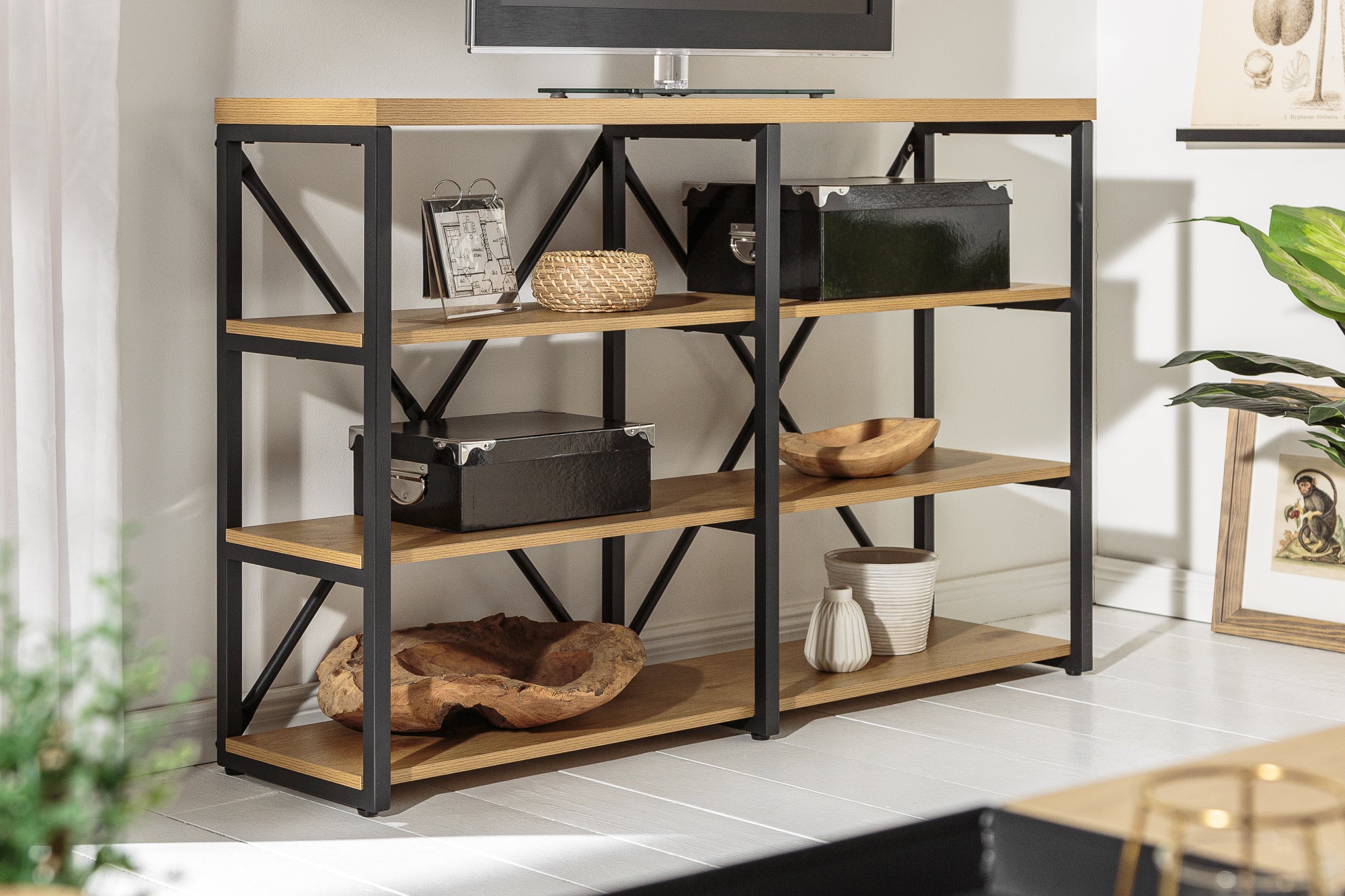 Industrial look shelving store