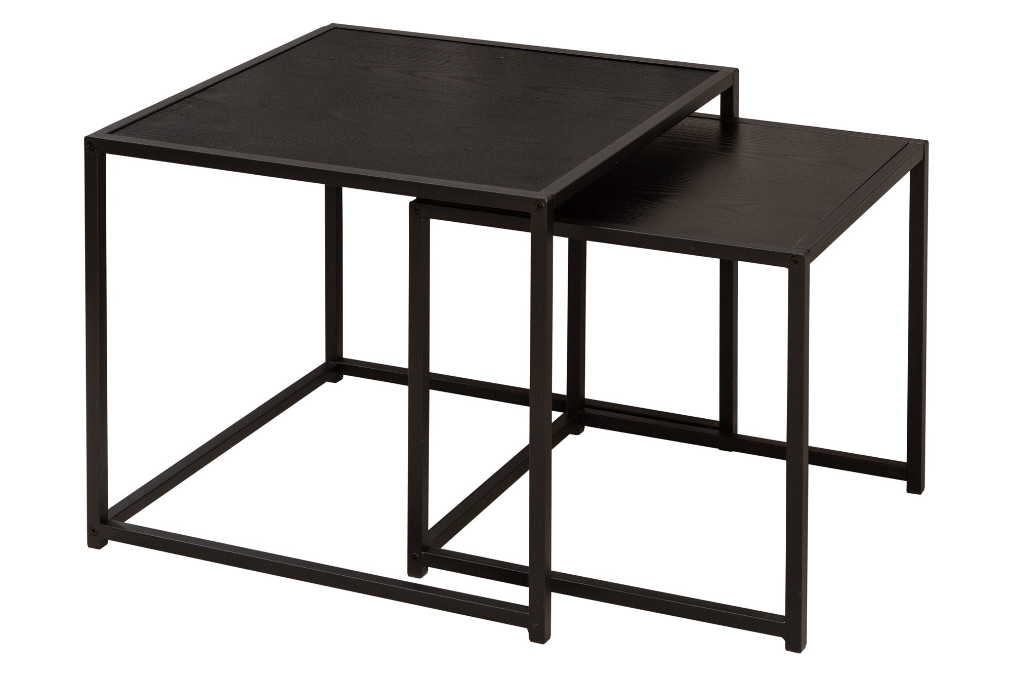SLIM LINE design side tables set of 2 50cm black ash industrial style