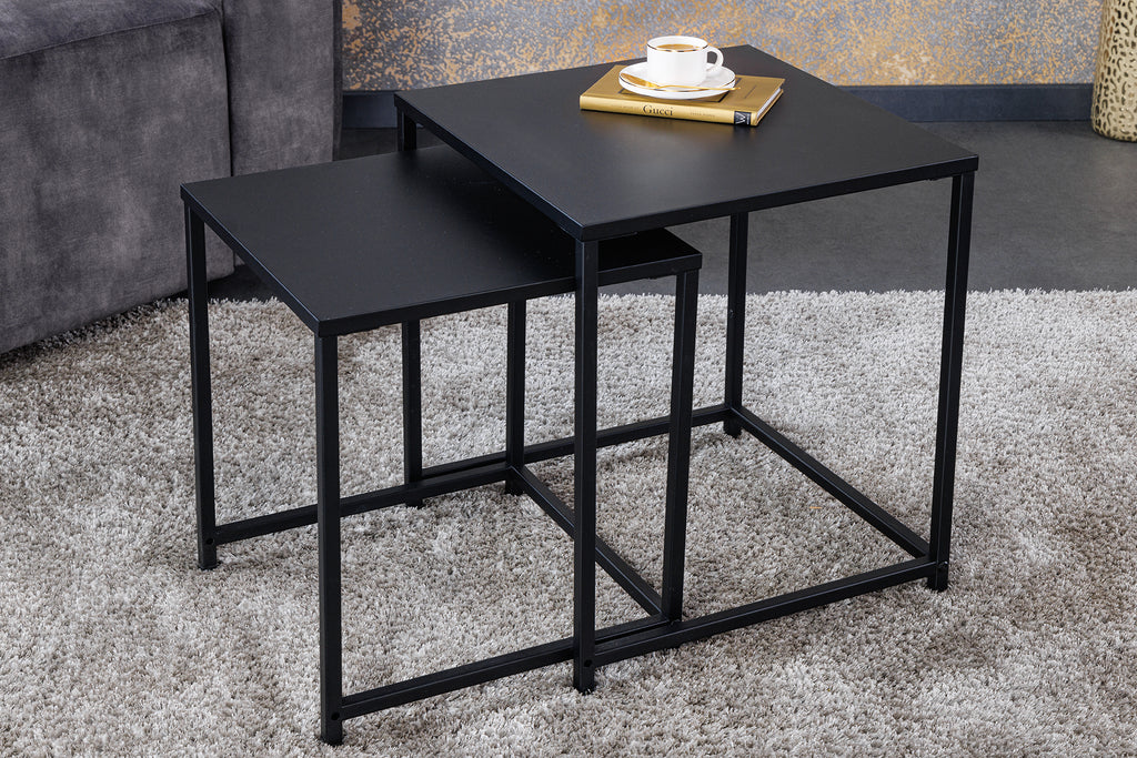 ARCHITECTURE Industrial coffee table 100cm oiled oak black frame – Sitheim